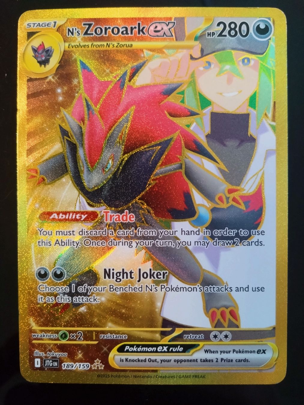 N's Zoroark EX - Ultra Rare Gold Card - (189/159) (Neu (gemäss ...