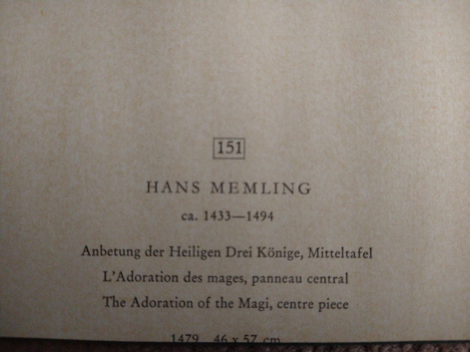 Hans Memling: Die Anbetung der Könige. Mittelteil. Druck (Neu (gemäss ...