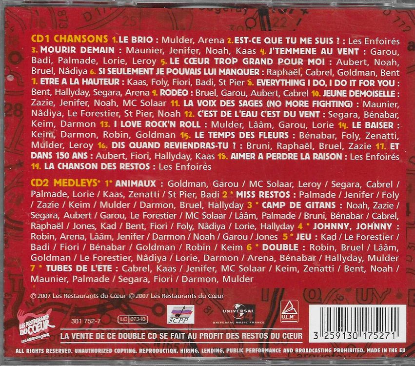 Les Enfoirés 2007 - La caravane des Enfoirés 2 CD's (Gebraucht) in ...