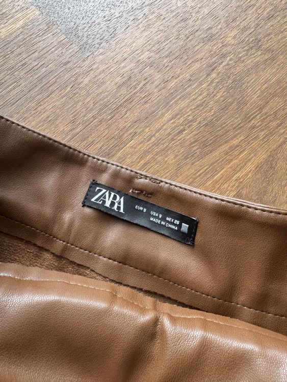 Zara Minirock Plissee Kunstleder Braun, Gr. S, Herbst (Gebraucht) in ...
