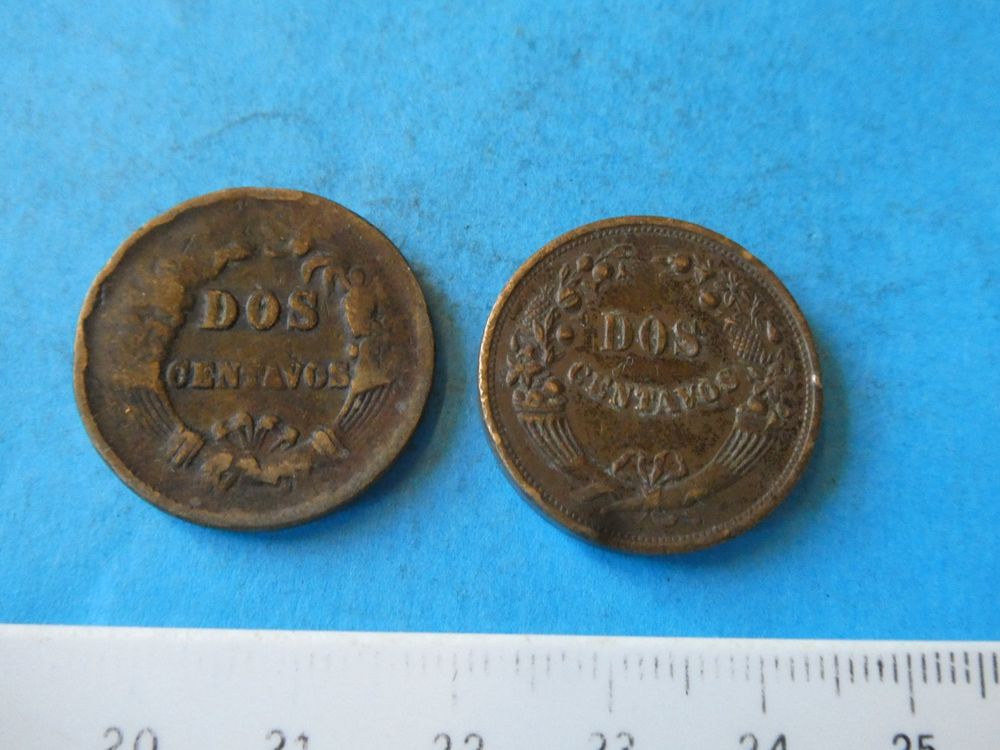 Peru 1878 und 1933, Set 2 x 2 Centavos (Gebraucht) in Hinterforst für ...