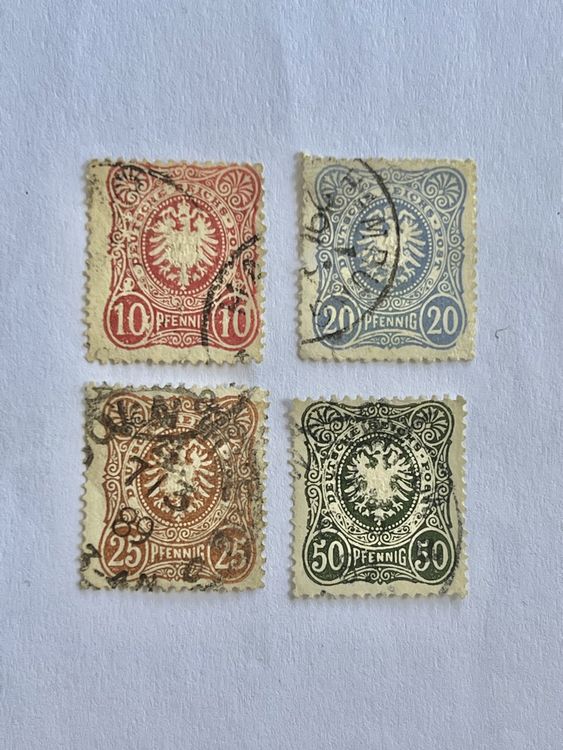 Deutsches Reich Reichspost Stamps – 10, 20, 25, 50 Pf (Gebraucht) in ...