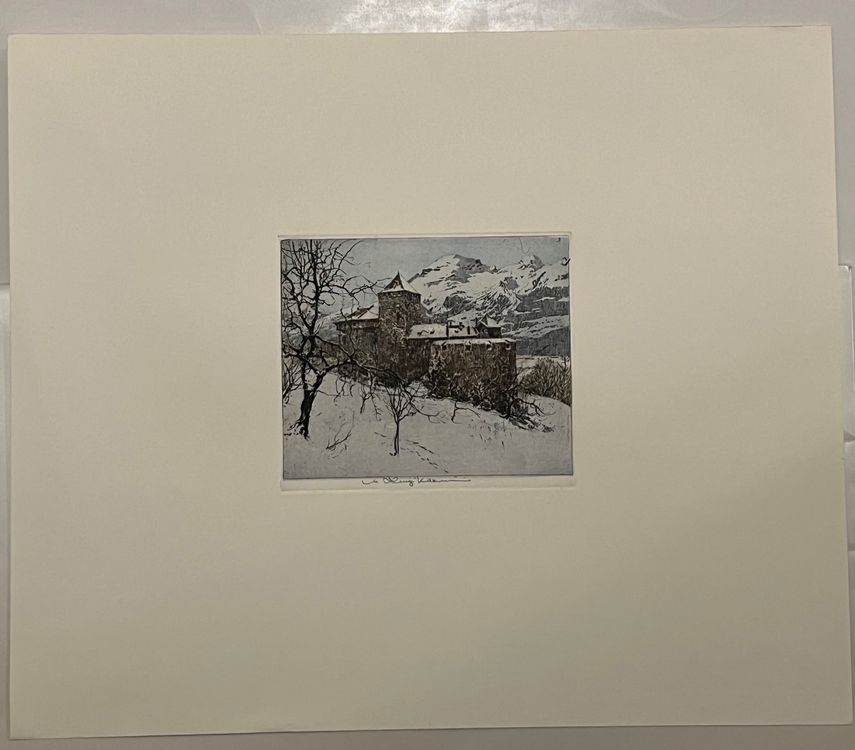 Radierung Luigi Kasimir Schloss Vaduz Liechtenstein original (Gebraucht) in Vaduz für CHF 50 ...