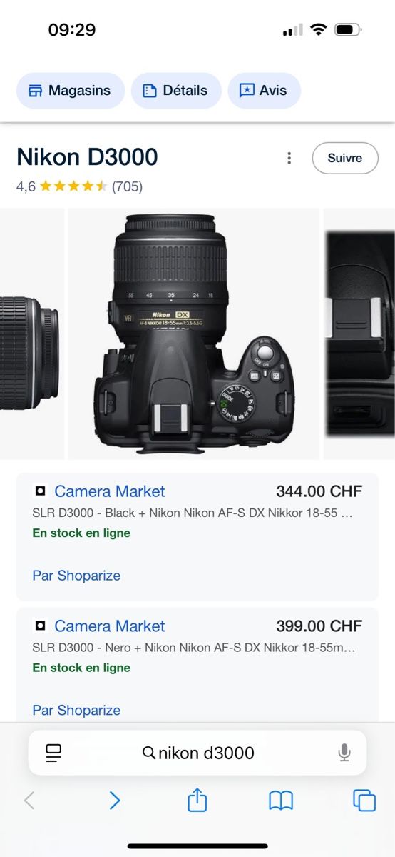 Nikon D3000–Kit complet: boîtier, deux objectifs, accessoire (Gebraucht ...