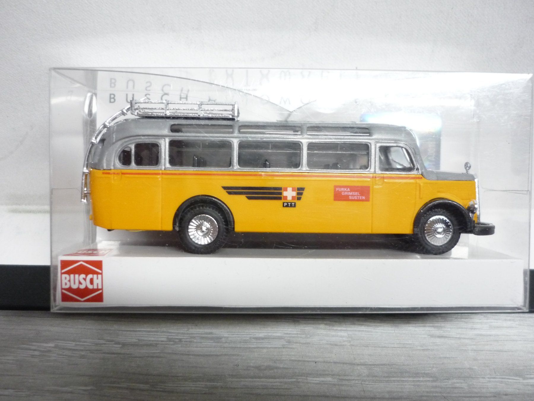 Bus HO miniature Busch, PTT, Furka Grimsel Susten. rare! (Neuf avec ...