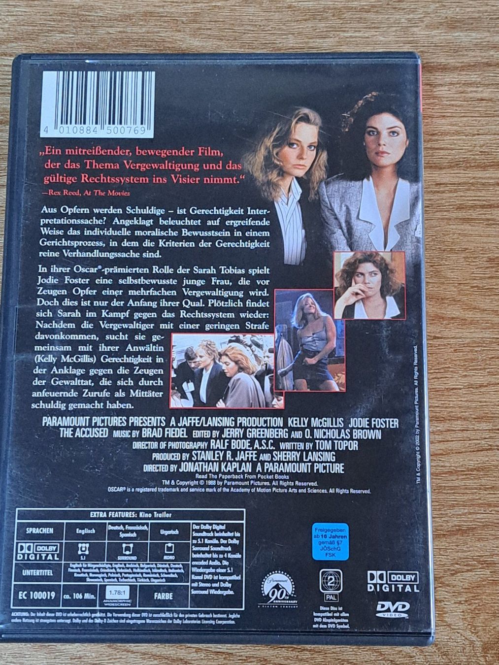 DVD Angeklagt (The Accused) mit Jodie Foster, Kelly McGillis (Gebraucht ...