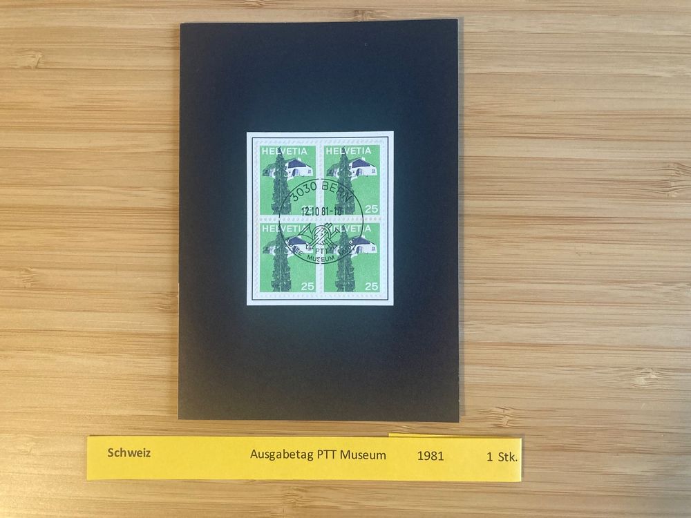 Briefmarken Schweiz Ausgabetag PTT-Museum 1981 (Neu (gemäss Beschreibung)) in Zürich für CHF 1 ...
