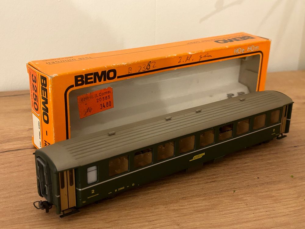AEMA 101527-1 H0m Bemo RhB EW1 2Kl Wagen #B2362 verwittert (Neu (gemäss ...