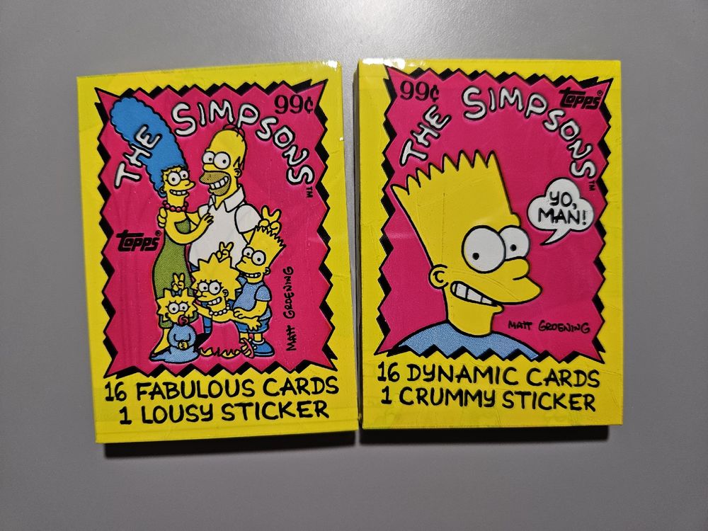 2x Simpsons Trading Cards 1990 ungeöffnet (Neu und originalverpackt) in ...