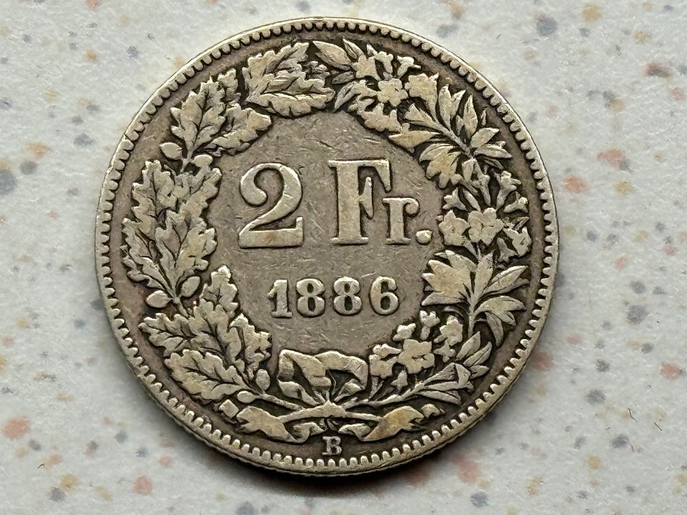 1886 2 Franken Spitzen-Jahrgang (Gebraucht) in Winterthur für CHF 6 – mit Lieferung auf Ricardo ...
