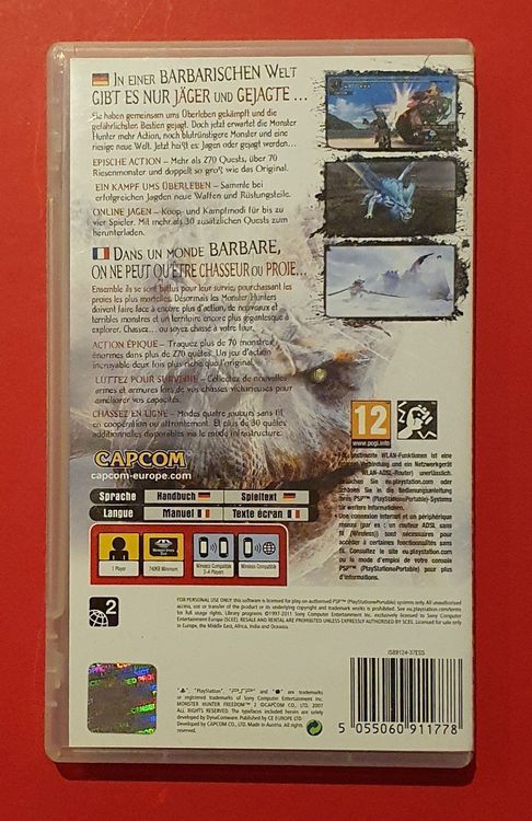 Sony Playstation Portable Game (PSP) Monster Hunter Freedom (Gebraucht ...