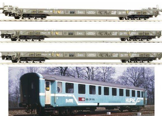 CFF coffret HUPAC 4 wagons „Rollende Landstraße“ (Neu und ...