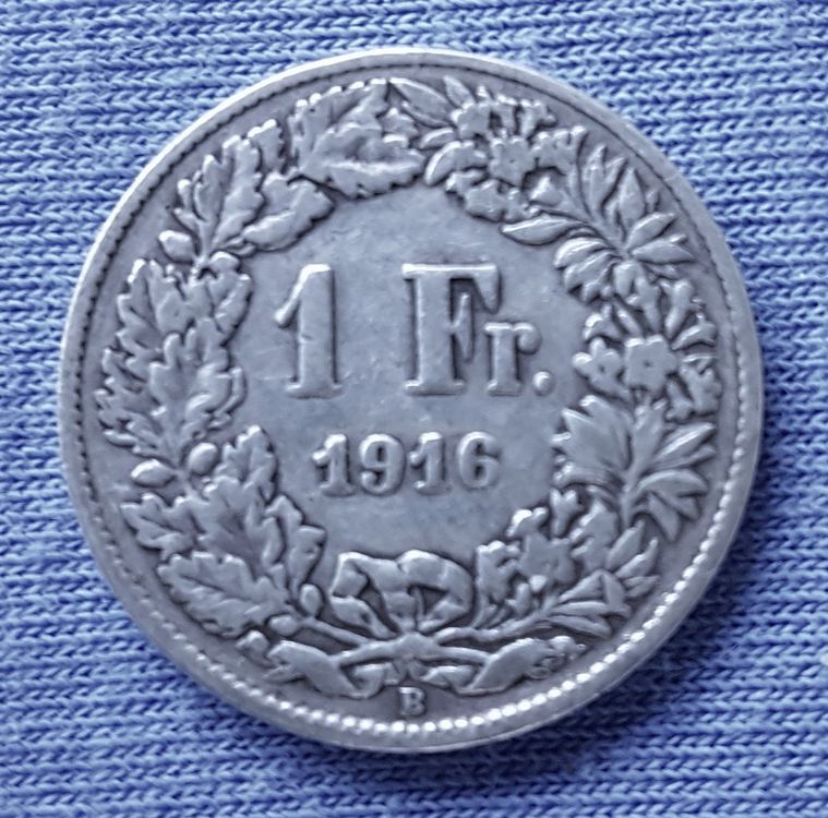 1 Franken 1916 uralte rare Silbermünze ab nur 1 Franken !!! | Kaufen auf Ricardo