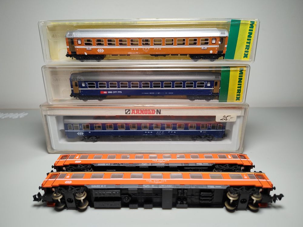 5x SBB Personenwagen (2x Trix, 2x Ibertren, 1x Arnold) | Kaufen auf Ricardo