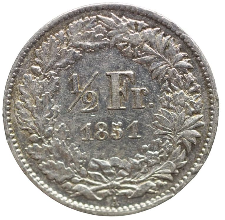 Schweiz Bundesmünze 1/2 Franken 1851 (Gebraucht) in Liestal für CHF 65 – mit Lieferung auf ...