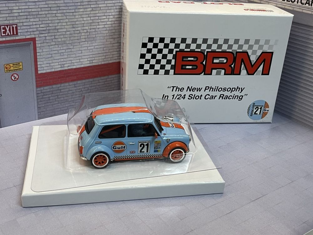Slotcar BRM 089 Mini Cooper Gulf Edition 21 (Neu (gemäss Beschreibung ...