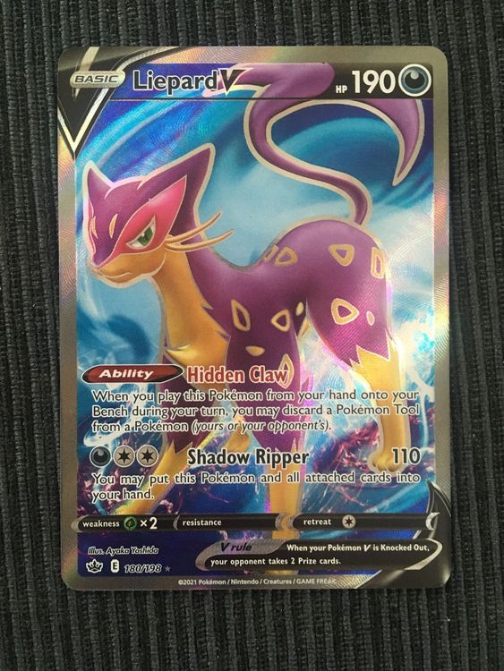 Pokemon Liepard V Fullart Chilling Reign EN (Neu (gemäss Beschreibung ...