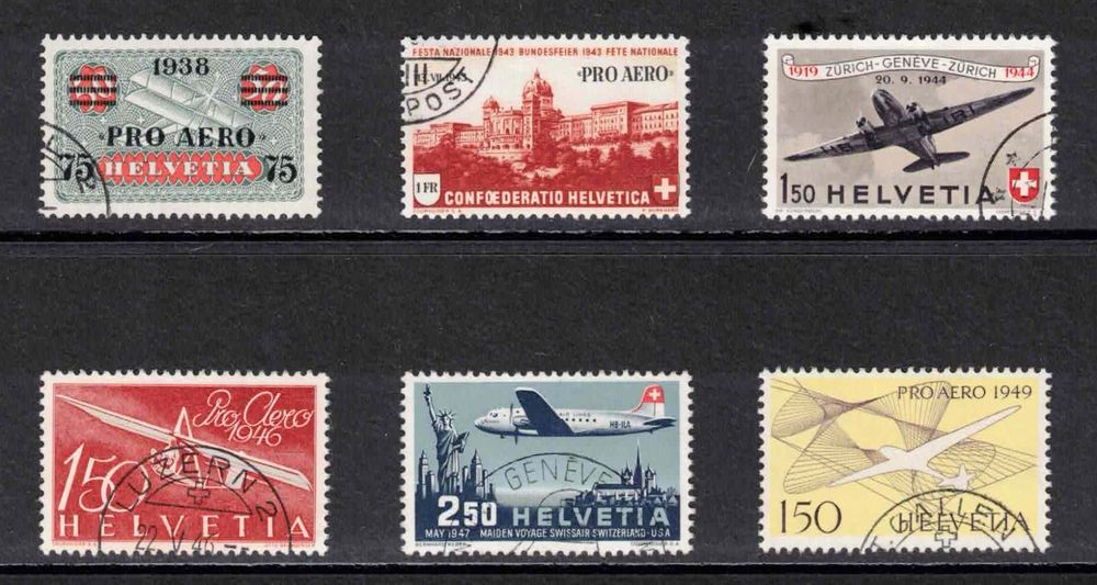 1938 - 1949 Flugpost Pro Aero Marken ʘ (Neu (gemäss Beschreibung)) in Nuglar für CHF 17 – mit ...