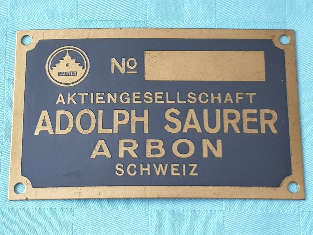 Schild AKTIENGESELLSCHAFT ADOLPH SAURER SCHWEIZ | Kaufen auf Ricardo