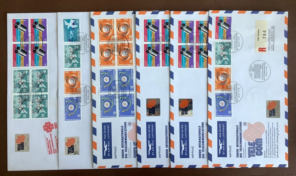 6 FDC Belege Telecommunications Genève Telecom 1983 (Gebraucht) in ...
