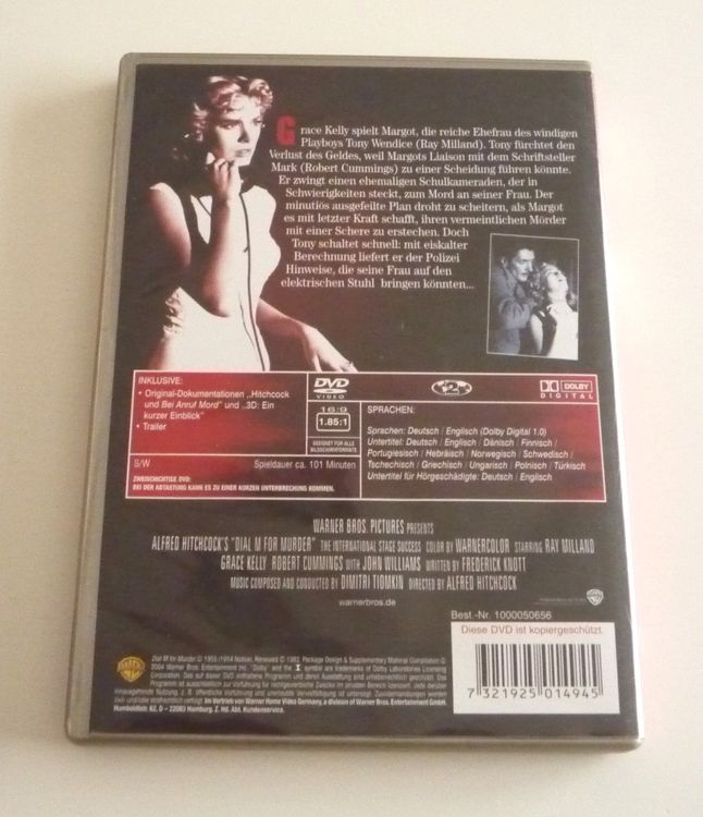 Bei Anruf Mord (DVD) Alfred Hitchcock mit Grace Kelly (Gebraucht) in ...