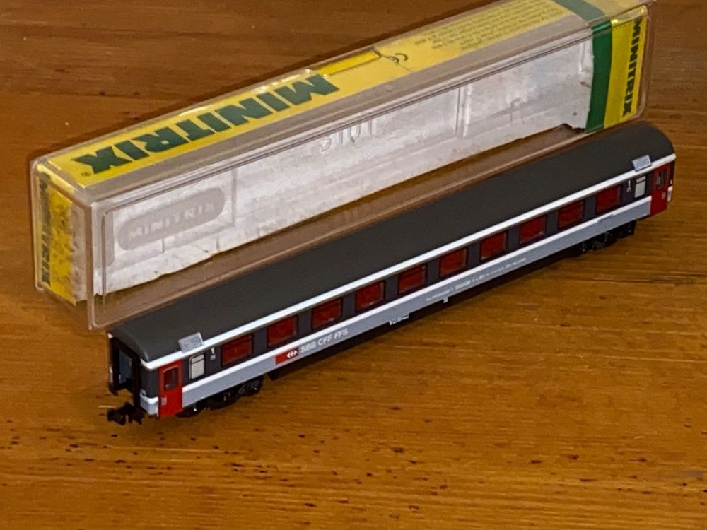N Minitrix 13365 SBB Apm 1Kl Wagen Neu (Neu und originalverpackt) in ...
