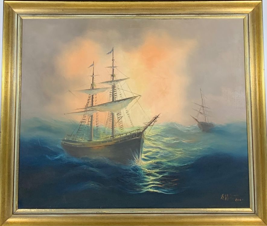 Grosses Gemälde Meeres Szene mit Segelbooten Unleserlich Sig (Gebraucht) in Root für CHF 70 ...