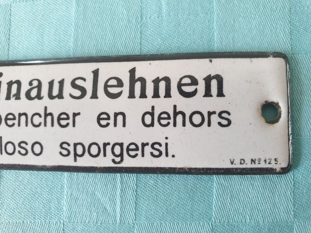 altes Email Schild Zug SBB Wagen Nicht hinauslehnen (Gebraucht) in ...
