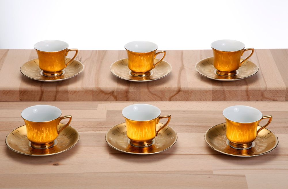 6 edle antike Espressotassen, gold, Windsor Loucky Carlsbad (Gebraucht ...
