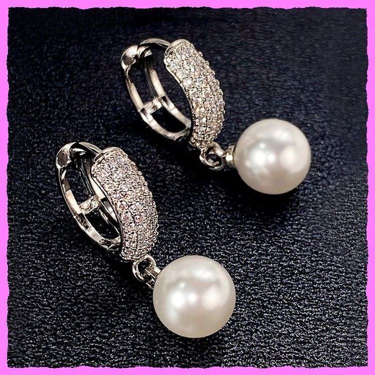 Bezaubernde Creolen mit Zirkonia/Perlen | Kaufen auf Ricardo