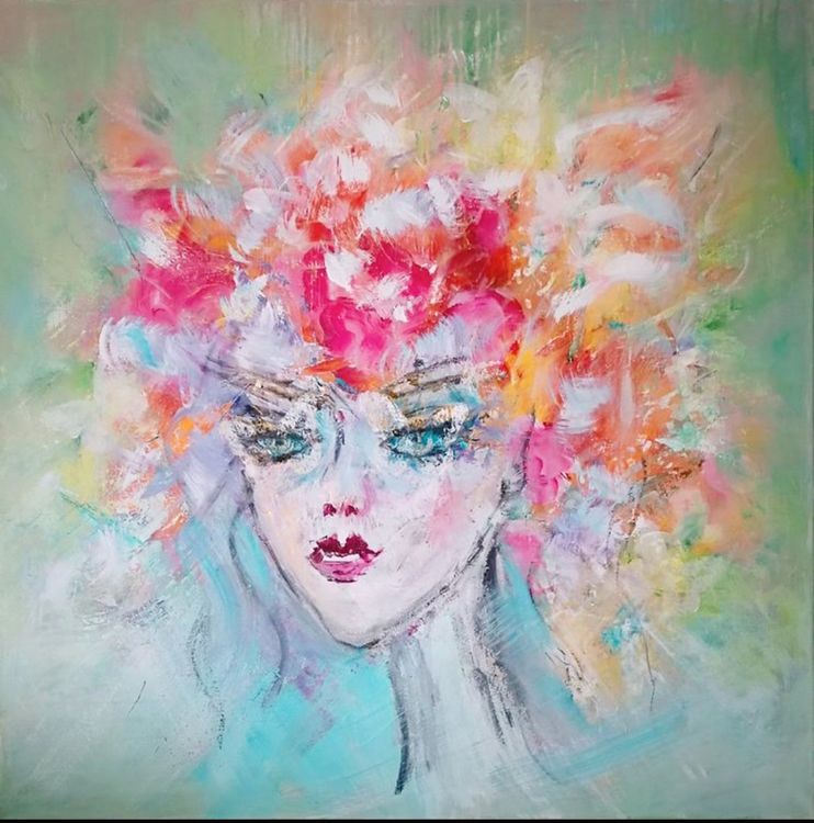 Acrylbild auf Leinwand, Unikat Gemälde 90x90 cm | Kaufen auf Ricardo