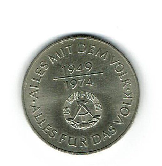 DDR 1974 10 Mark Gedenkmünze Alles für das Volk (Gebraucht) in ...