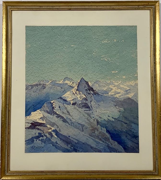 Berglandschaft Eiger, Mönch und Jungfrau Aquarell Signiert (Gebraucht) in Root für CHF 340 – mit ...