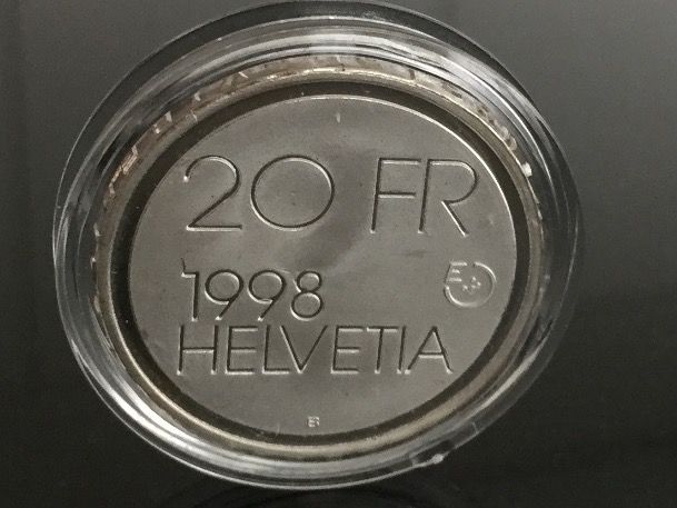 Probe 20 Franken 1998 C.F. Meyer Gedenkmünze Probeprägung PP (Neu und originalverpackt) in ...