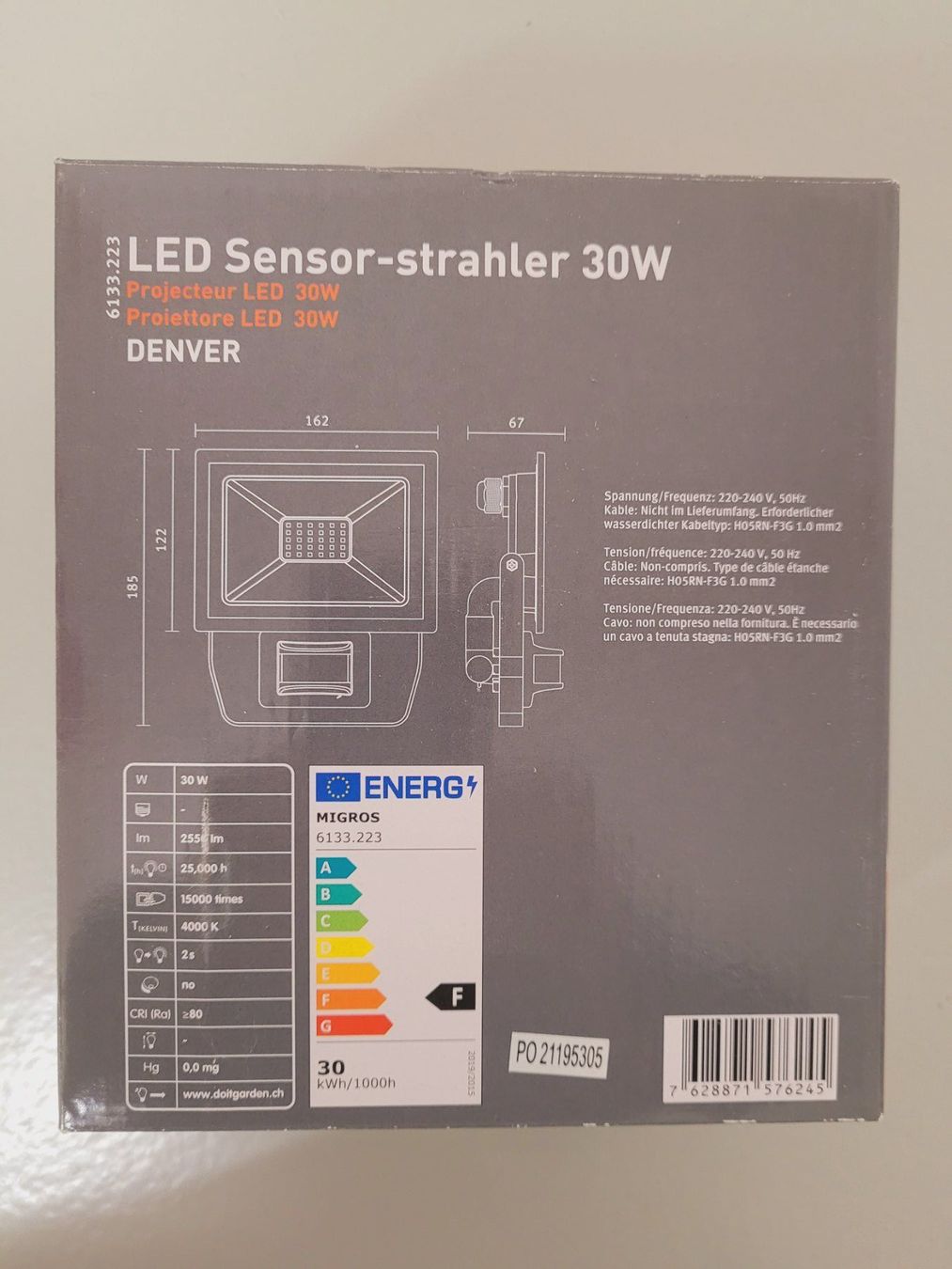 LED-Sensor-Strahler 30 W – Art. 6133.223 – Aussenbeleuchtung (Neu und ...