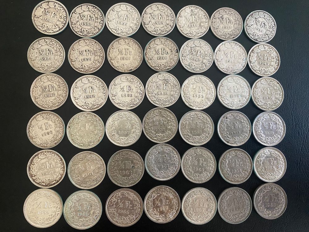 42x50 rappen Silbermünzen verschiedene Daten | Kaufen auf Ricardo