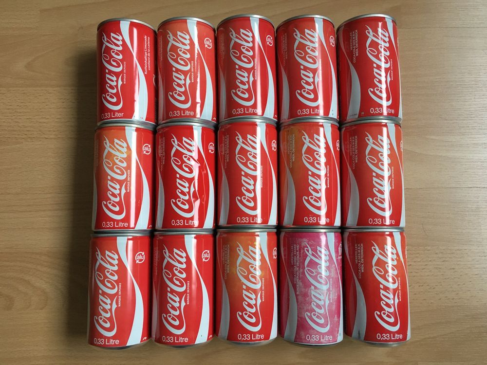 Alte Coca Cola Dosen Vintage Coke Leer 80er Jahre 15 Stk. (Gebraucht ...