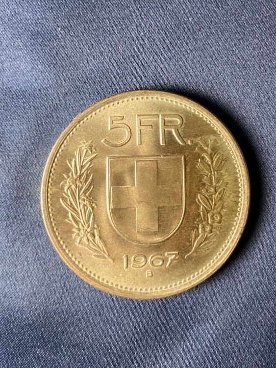 5 Franken Silbermünze Jahrgang 1967 (Gebraucht) in Embrach für CHF 9 – mit Lieferung auf Ricardo ...