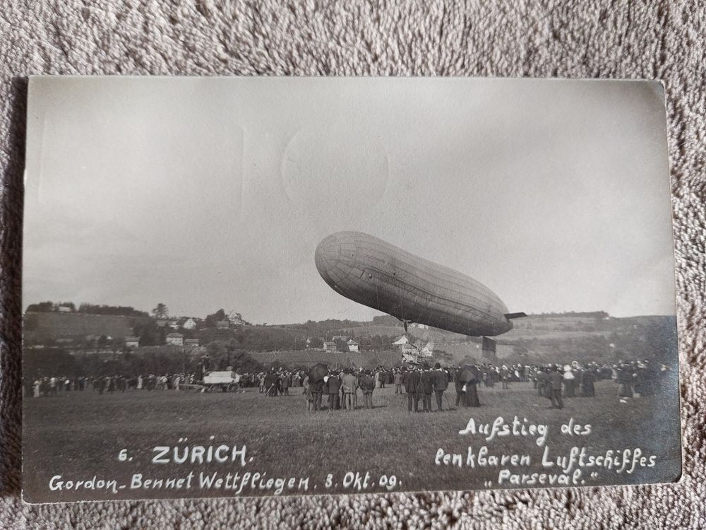 Ballon Aviatik Ansichtskarte 1909 Zürich Luftschiff (Gebraucht) in Opfertshofen SH für CHF 90 ...