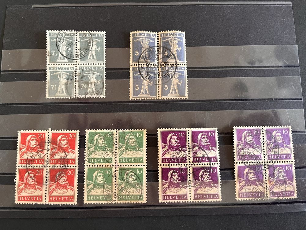 Helvetia Tellknabe u. Tellbrustbild 4er Blocks | Kaufen auf Ricardo