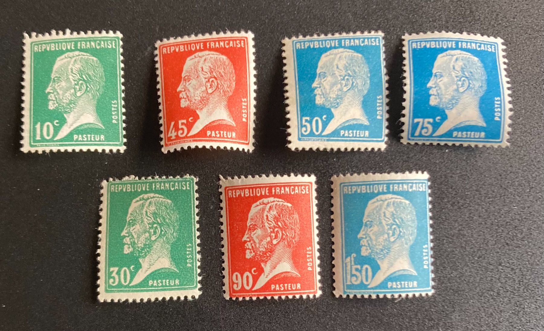 Frankreich, Louis Pasteur (1924-1926), 7 Werte (#, mit Falz) (Gebraucht ...