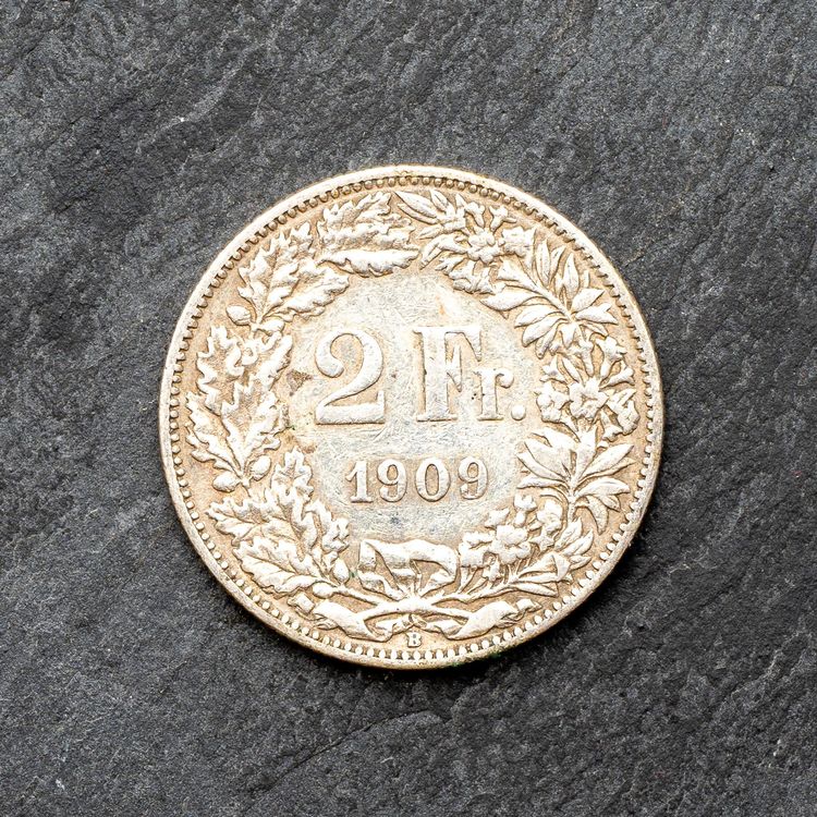 Silbermünze 2 Franken Helvetia 1909 Schweiz Swiss | Kaufen auf Ricardo