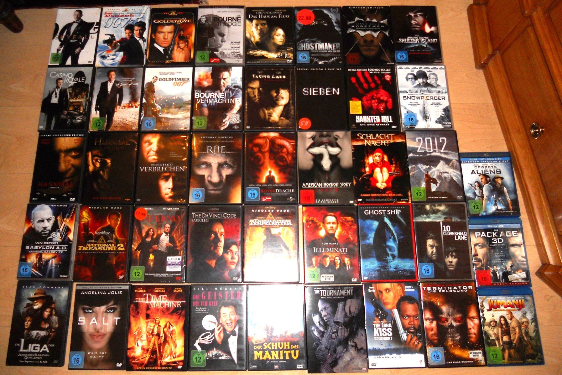 Ca. 40 Stück DVD + 3 Blue Ray Filme, Action, Horror, Agenten (Gebraucht ...