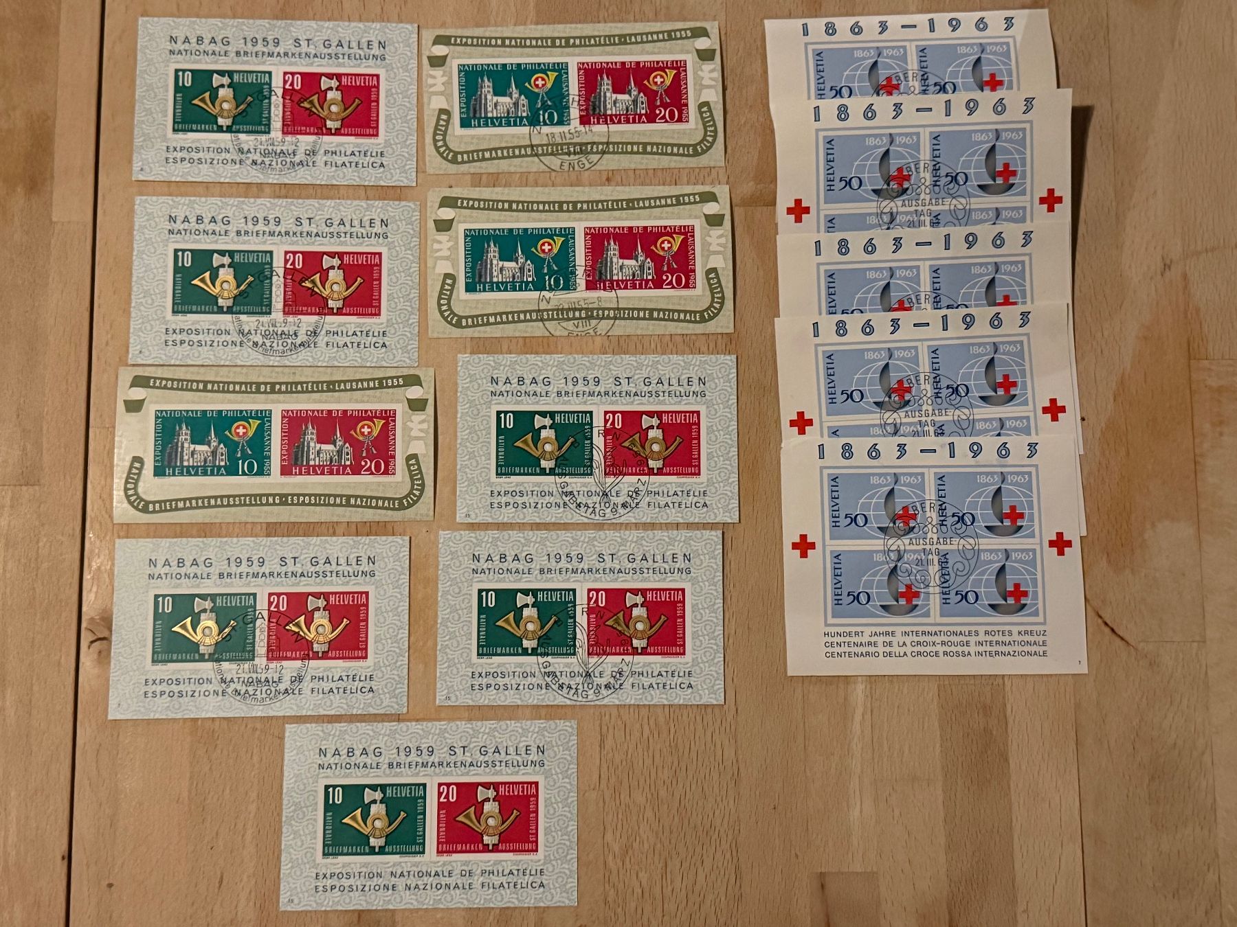 Schweiz Briefmarken: Nabag 1959 St. Gallen, Rotes Kreuz ‘63 (Gebraucht ...