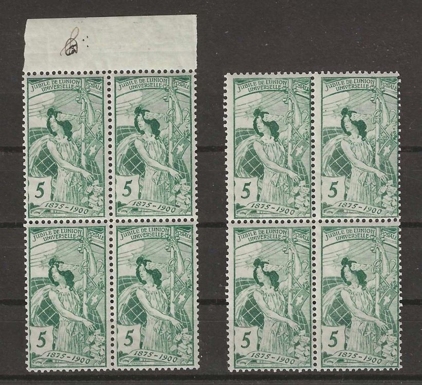 1900 : 2x Nr. 77C im Viererblock - postfrisch ** (Neu (gemäss Beschreibung)) in Gümligen für CHF ...