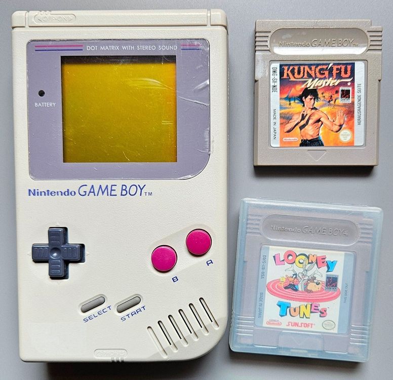 Nintendo Game Boy DMG-01 mit KungFu Masters und Looney Tunes (D ...