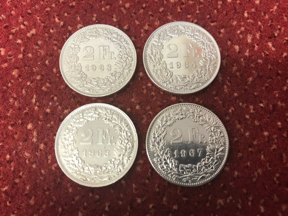 2 Franken 1963/1964/1965/1967/Silber TOP (Gebraucht) in Ormalingen für CHF 30.95 – mit Lieferung ...