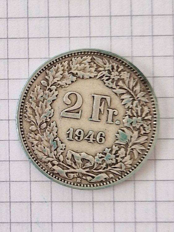 2.-- Fr Münze 1946 (Gebraucht) in Zürich für CHF 5 – mit Lieferung auf Ricardo kaufen