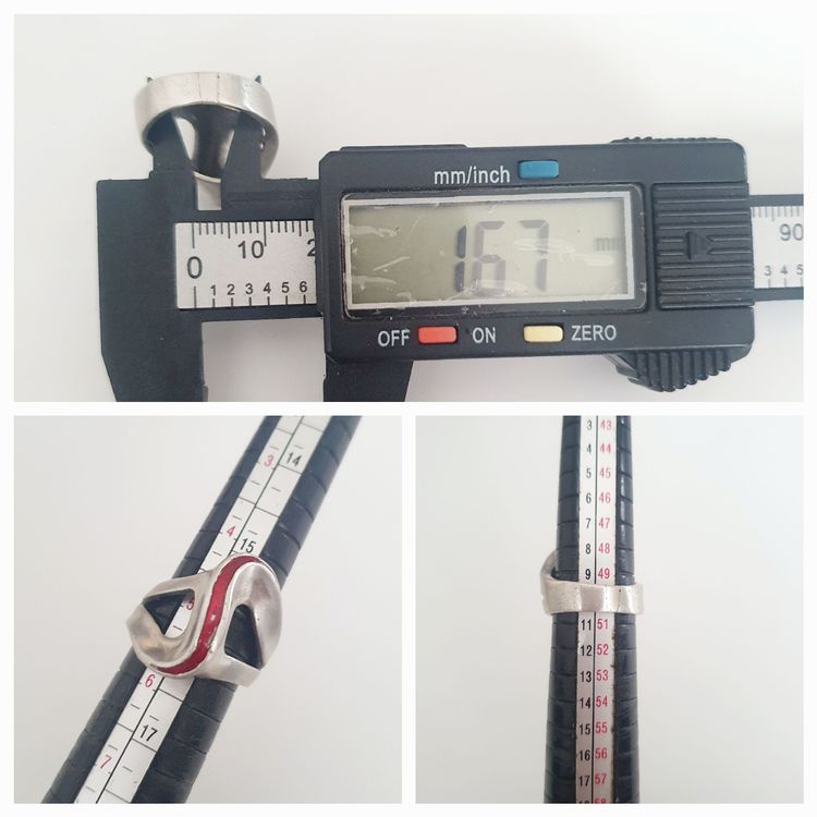 Vintage Silber Ring mit rotem Detail, Grösse 16.7 mm (Gebraucht) in ...