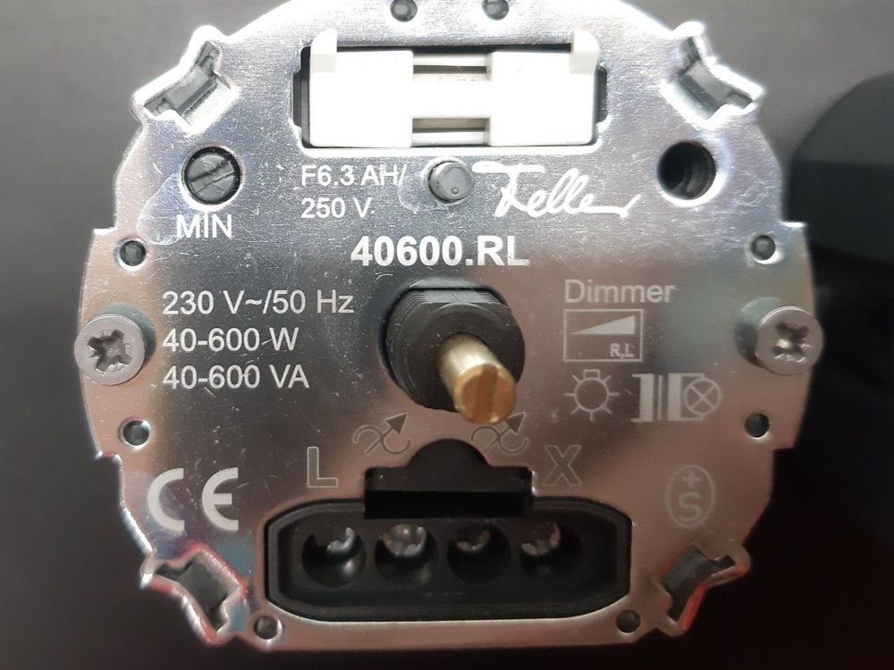 2x Feller Dimmer 40600.RL Drehdimmer mit oder ohne Abdeckung | Kaufen ...